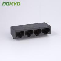 China Unshielded 1x4 Four Ports RJ45 PCB Connector Tab Down Ethernet Switch Sockets for sale