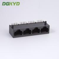 China Unshielded 1x4 Four Ports RJ45 PCB Connector Tab Down Ethernet Switch Sockets for sale