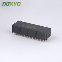 China Unshielded 1x4 Four Ports RJ45 PCB Connector Tab Down Ethernet Switch Sockets for sale