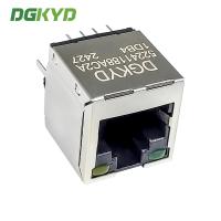 China 180 Degree Vertical Socket RJ45 Network Port Connector 8P8C Interface DGKYD52241188AC2A1DB4 for sale