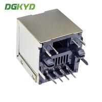 China 180 Degree Vertical Socket RJ45 Network Port Connector 8P8C Interface DGKYD52241188AC2A1DB4 for sale