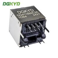 China 180 Degree Vertical Socket RJ45 Network Port Connector 8P8C Interface DGKYD52241188AC2A1DB4 for sale