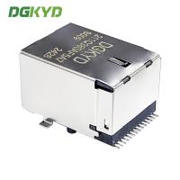 China Surface Mount RJ45 Connector with Gigabit Speed and LCP Housing - 10 Positions, 8 Terminals, 100Ω Impedance for sale
