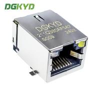 China Surface Mount RJ45 Connector with Gigabit Speed and LCP Housing - 10 Positions, 8 Terminals, 100Ω Impedance for sale