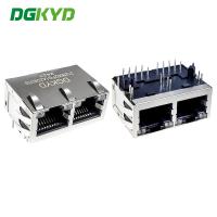 China RJ45 Dual Port Network Connector 100Mbps Integrated Interface 30U Gold Plating for sale