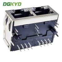 China RJ45 Dual Port Network Connector 100Mbps Integrated Interface 30U Gold Plating for sale