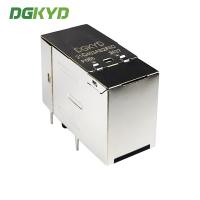 China Stackable Dual Port RJ45 Connector with Gigabit Interface and PoE+ Support - 14 Position 8 Terminal PCB Mount for sale