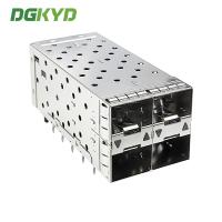 China SFP2x2 Fiber Connector with High-Temperature LCP Cage - 265°C Wave Soldering, Multi-Port EMI Shielded Design for sale