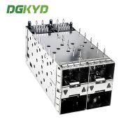 China SFP2x2 Fiber Connector with High-Temperature LCP Cage - 265°C Wave Soldering, Multi-Port EMI Shielded Design for sale