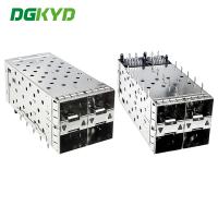 China SFP2x2 Fiber Connector with High-Temperature LCP Cage - 265°C Wave Soldering, Multi-Port EMI Shielded Design for sale