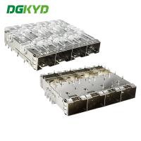 China SFP+ 1x4 Cage with Optical Tube SFP Connector - Multi Port EMI Shielded Fiber Cage for 0-85°C Operation for sale