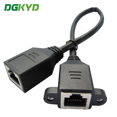 China Custom Shielded RJ45 Female to Female Ethernet Extension Cable - CAT6 Panel Mount 24AWG 0.2m to Custom Lengths for sale