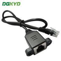 China Panel Mount 6P6C Ethernet Extension Cable - RJ45 Female to Phone Plug with CAT3 Cabling for sale