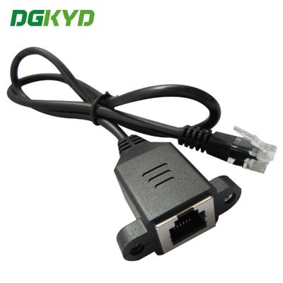 China Panel Mount 6P6C Ethernet Extension Cable - RJ45 Female to Phone Plug with CAT3 Cabling for sale