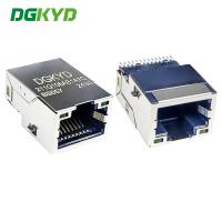 China RJ45 1000/BASE-T Integrated Filtering Network Connector SMT LCP Interface 8-Port 350uH Inductance for sale