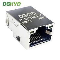 China RJ45 1000/BASE-T Integrated Filtering Network Connector SMT LCP Interface 8-Port 350uH Inductance for sale