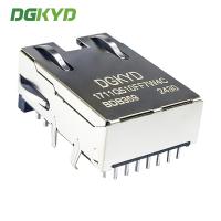 China RJ45 1000/BASE-T Integrated Filtering Network Connector with 30U Gold Plating and 350μH Inductance for sale