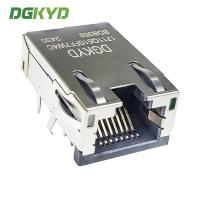 China RJ45 1000/BASE-T Integrated Filtering Network Connector with 30U Gold Plating and 350μH Inductance for sale