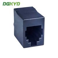 China RJ11 4P4C Modular Jack Connector 5228 Unshielded Black PBT 94V-0 Through Hole for sale