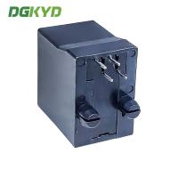 China RJ11 4P4C Modular Jack Connector 5228 Unshielded Black PBT 94V-0 Through Hole for sale