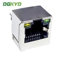 China RJ45 8P8C Network Port Socket Without Transformer with LED Direct Insertion Vertical 10/100/1000BASE-T for sale
