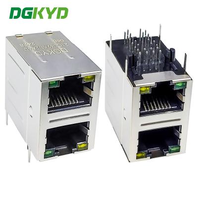 China RJ45 Multi Port Connector 2X1 Modular Block Socket Gigabit Filter 6U DGKYD21Q042AB2A4D068 for sale