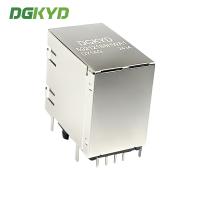 China RJ45 2x1 Shielded Stacked Modular Jack 8P8C Through Hole 1000Base-T Connector for sale
