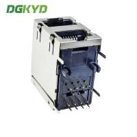 China RJ45 2x1 Shielded Stacked Modular Jack 8P8C Through Hole 1000Base-T Connector for sale