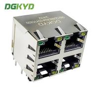 China RJ45 Socket Multi Port Connector Stacked 2X2 Interface DGKYD59212288DB2A1DY1C022 for sale