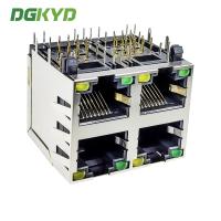 China RJ45 Socket Multi Port Connector Stacked 2X2 Interface DGKYD59212288DB2A1DY1C022 for sale