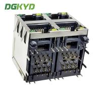 China RJ45 Socket Multi Port Connector Stacked 2X2 Interface DGKYD59212288DB2A1DY1C022 for sale