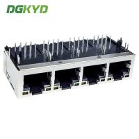 China RJ45 Connector Network Socket TAB-UP 1x4 Port 100BASE-T with 8 Positions and Gold Plating 6u-50u Options for sale