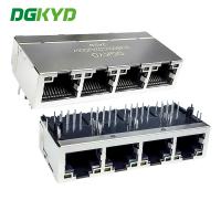 China RJ45 Connector Network Socket TAB-UP 1x4 Port 100BASE-T with 8 Positions and Gold Plating 6u-50u Options for sale
