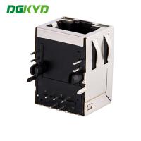 China DGKYD211B567FD1A4D Shielded RJ45 Ethernet Jack 10/100BASE-TX 21.35mm PCB Mount with Integrated Magnetics for sale