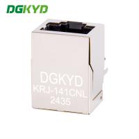 China KRJ-141CNL RJ45 Connector 1X1 Port Shielded Tab-Down with 10/100 Base-TX Internal Magnetics for sale