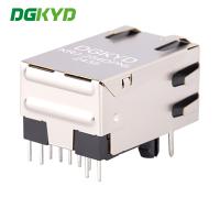 China RJ45 Modular Jack with Magnetics 10/100Base-TX 1x1 Tab-Up Shielded Connector for sale