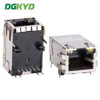 China RJ45 Modular Jack with Magnetics 10/100Base-TX 1x1 Tab-Up Shielded Connector for sale