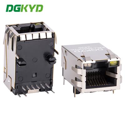 China RJ45 Modular Jack with Magnetics 10/100Base-TX 1x1 Tab-Up Shielded Connector for sale