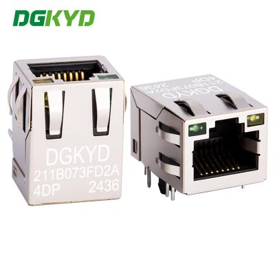 China DGKYD RJ45 Connector POE Interface TAB-UP Ethernet Filter 1000BASE-T 1x1 for sale