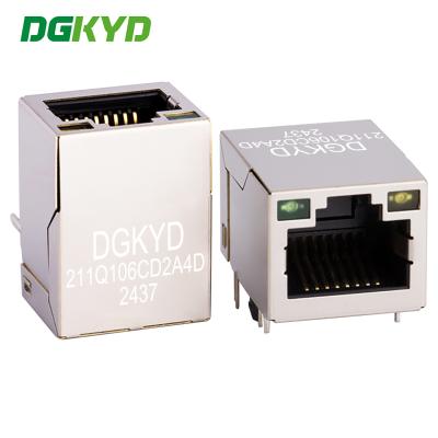 China DGKYD Single Port RJ45 Modular Jack 1000BASE-TX Gigabit Ethernet Filter TAB-UP 8P8C for sale