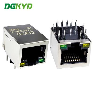 China DGKYD111Q070BB1A1D RJ45 Connector with Integrated Magnetics for 10/100/1000BASE-T Ethernet, 8-Position Shielded Design for sale