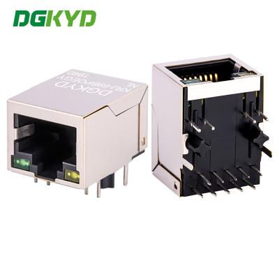 China POE RJ45 Connector with Integrated Magnetics - 100Mbps Ethernet, 2250VDC Withstand Voltage, -40℃ to 85℃ Operating Range for sale