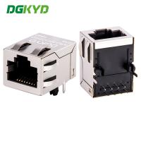 China RJ45 Communication Socket with LED 8P8C 100Mbps Ethernet Connector KRJ-SH105WDENL for sale