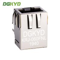 China Metal Shielded RJ45 Ethernet Connector 100 Base-Tx Cat5 With Magnetics 1x1 8P8C KRJ-060FNL for sale
