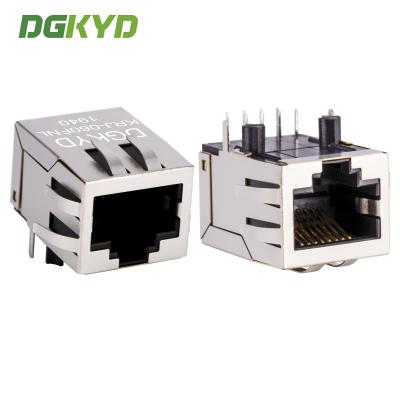 China Metal Shielded RJ45 Ethernet Connector 100 Base-Tx Cat5 With Magnetics 1x1 8P8C KRJ-060FNL for sale