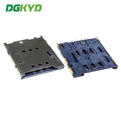 China MICRO-SIM Card Holder 1.42mm Height Foolproof 6+2PUSH Design with 5000 Insertion Cycles for Electronics for sale
