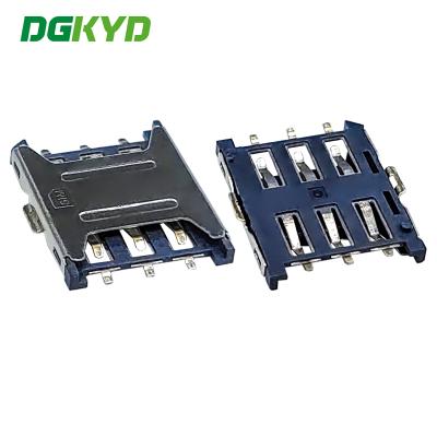 China NANO-SIM Card Holder 1.35mm Height with 6-Position Contacts and 5000 Insertion Cycles for sale