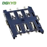China NANO-SIM Card Holder 1.35mm Height with 6-Position Contacts and 5000 Insertion Cycles for sale