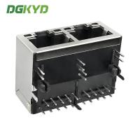 China RJ45 Network Interface 8P10C Modular Connector With Light Strip Shielding DGKYD212Q106CD2A4D for sale