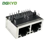 China RJ45 Network Interface 8P10C Modular Connector With Light Strip Shielding DGKYD212Q106CD2A4D for sale